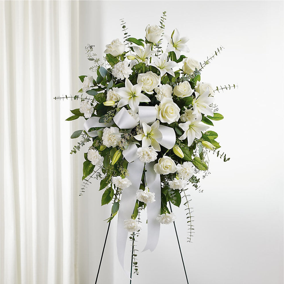 With Care Standing Spray–Gerbes